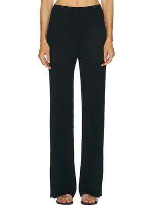 SKIMS Sheer Knit Cropped Wide Leg Pant - Onyx