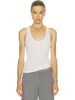 SKIMS Sheer Cotton V-neck Tank Top - Snow
