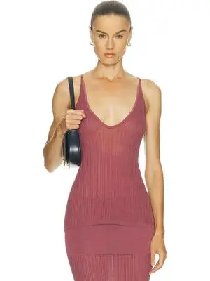 SKIMS Sheer Knit Long Tank Top - Beet