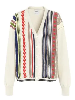 BARRIE Striped Cashmere Cardigan - Stripe