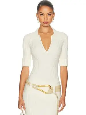 HELSA Devora Polo Bodysuit - Ivory