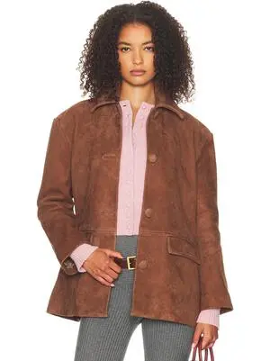 HELSA The Schoolhouse Suede Jacket - Chestnut