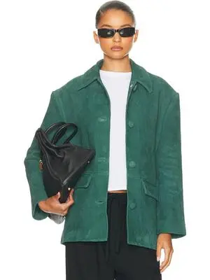 HELSA The Schoolhouse Suede Jacket - Spruce