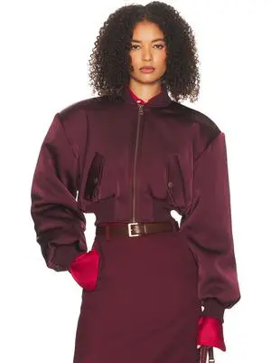 HELSA Satin Puff Bomber - Mulberry