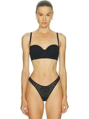 Wolford Animalier Long Line Bandeau - Black