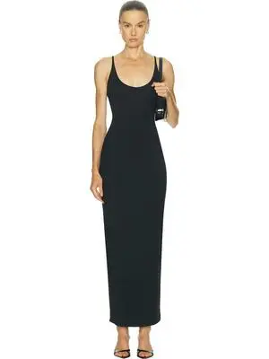 SKIMS Smooth Lounge Skimpy Scoop Neck Dress - Obsidian