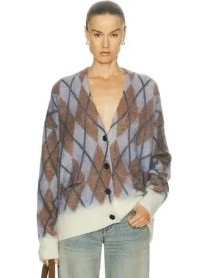 Acne Studios Katcher Mohair Cardigan - Grey & Brown