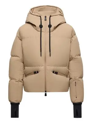 Moncler Allesaz Hooded Down Ski Jacket - Beige