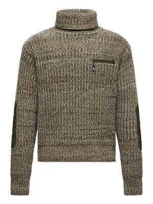 Moncler Wool Turtleneck Sweater With Pocket - Green