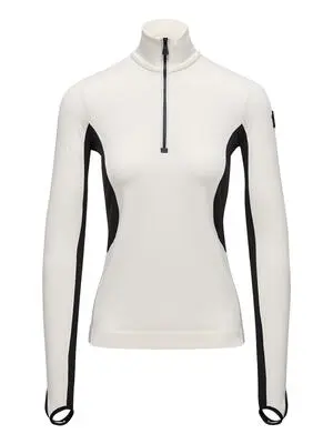 Moncler Polartec Half-Zip Turtleneck White