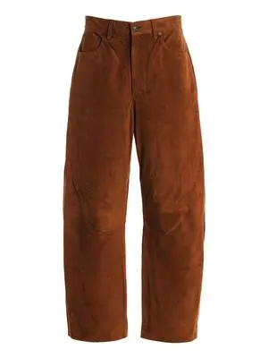 Citizens Of Humanity Miro Suede Barrel-leg Pants - Brown