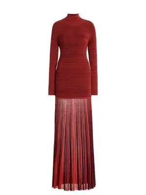 Christopher John Rogers Knit Jersey Maxi Dress - Red