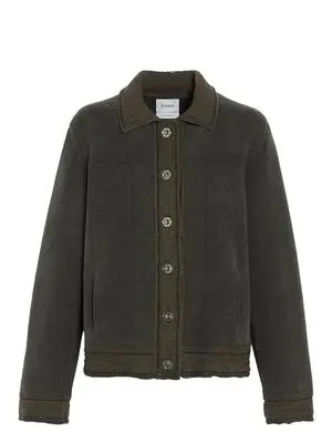 BARRIE Hybrid Suede Cashmere Jacket Dark Green