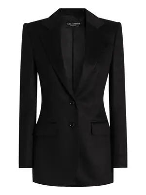 Dolce & Gabbana Single-breasted Silk And Cashmere Jacket - Black