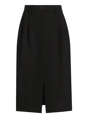 Dolce & Gabbana Midi Skirt In Double Wool Crêpe - Black