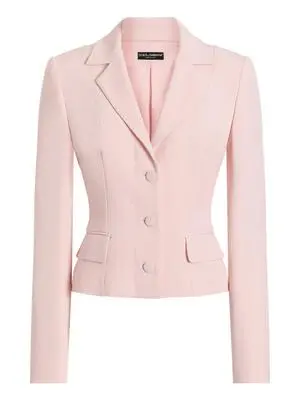Dolce & Gabbana Single-breasted Jacket In Stretch Cady - Pink