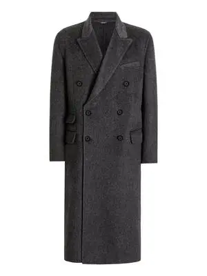 Dolce & Gabbana Double-breasted Wool And Cashmere Coat - Grey