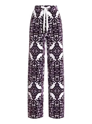 Dolce & Gabbana Majolica-print Chenille Trousers - Multicolor