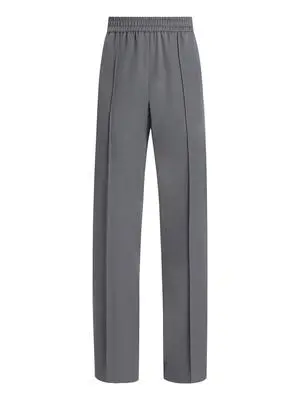 Dolce & Gabbana Printed Wool Gabardine Trousers - Grey