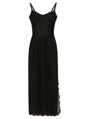 Dolce & Gabbana Chantilly Lace Slip Dress - Black