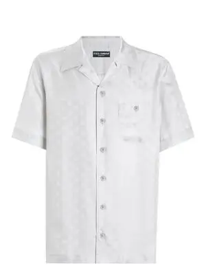 Dolce & Gabbana Dg Jacquard Logo Hawaii Shirt - Grey