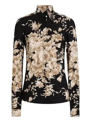 Dolce & Gabbana Rose- Charmeuse Shirt - Print