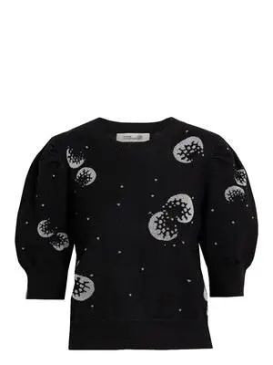 Diane Von Furstenberg Willa Metallic Jacquard-knit Sweater - Black