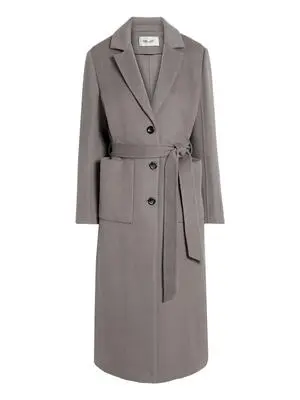 Diane Von Furstenberg Wool-Felt Nene Coat Gray