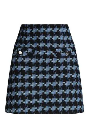 Sandro Houndstooth Tweed Mini Skirt - Black