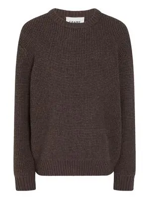 FRAME Waffle-Knit Wool Sweater Taupe