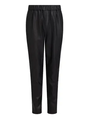 Paige Tapered Leather Pants - Black