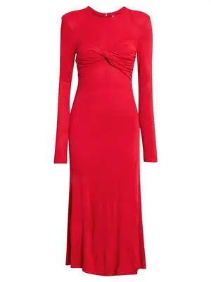 Farm Rio Twisted Jersey Midi Dress - Red