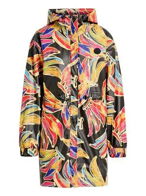 Farm Rio Printed Shell Hooded Raincoat - Yellow