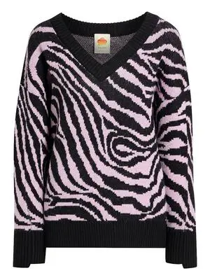Farm Rio Zebra Jacquard-knit Sweater - Black