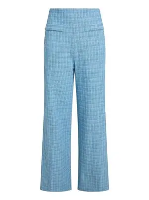 Sandro Cotton-blend Tweed Wide-leg Pants - Light Blue