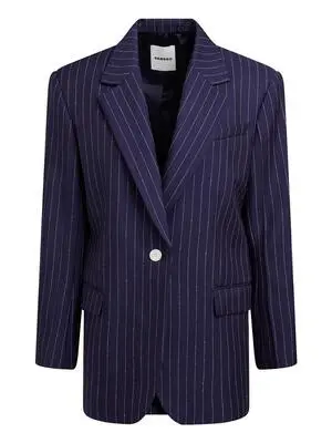Sandro Pinstriped Twill Blazer - Navy