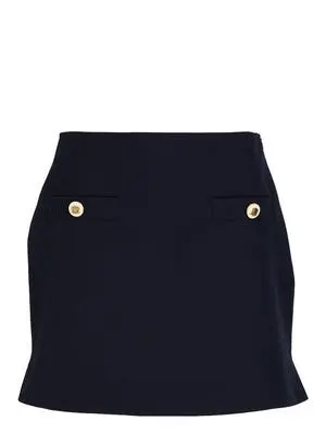 Sandro Wool-blend Twill Mini Skirt - Midnight Blue