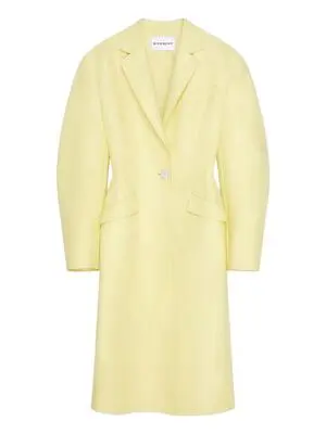 Givenchy Cocoon Fitted Leather Coat - Pale Yellow