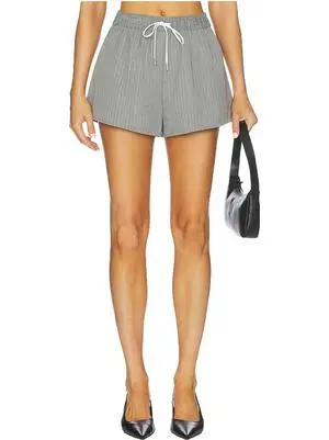 ST. AGNI Tailored Boxer Shorts - Grey Pinstripe