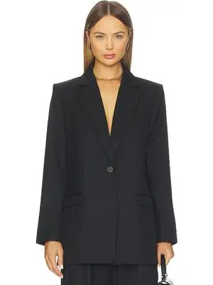 ST. AGNI Split Back Blazer - Black Pinstripe