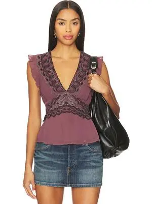 Free People Dream On Beaded Tank - Chocolate Combo