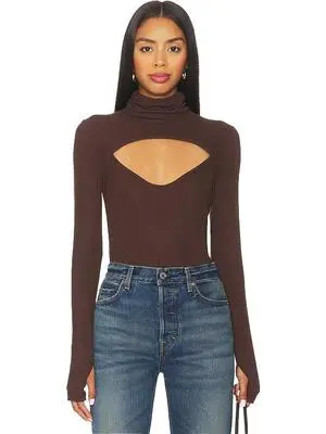 Michael Lauren Cade Long Sleeve Top - Dark Brown