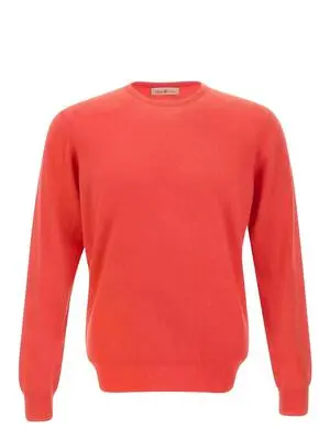 DELLA CIANA Crew-neck Ribbed Sweater - Orange