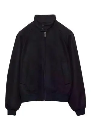 PRADA Raglan-Sleeve Ribbed Jacket
