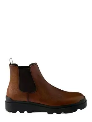 Prada Textured-leather Chelsea Boots - Brown