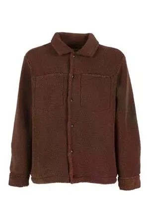 BALLANTYNE Teddy-cloth Button-fastening Jacket - Brown