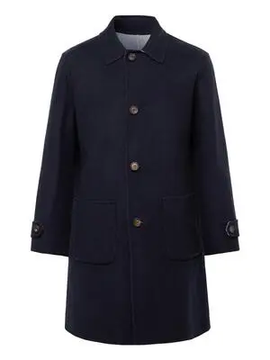 Eleventy Reversible Wool-felt Coat - Blue