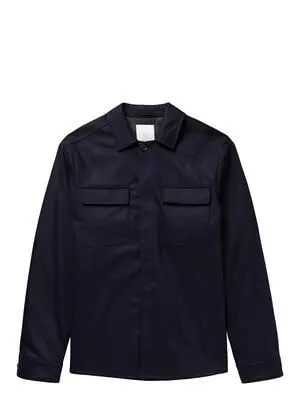 Eleventy Wool-blend Overshirt - Blue