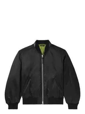 TOM FORD Silk-satin Padded Bomber Jacket - Black