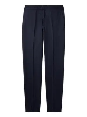 Zegna Tapered Techmerino™ Wool Trousers - Blue